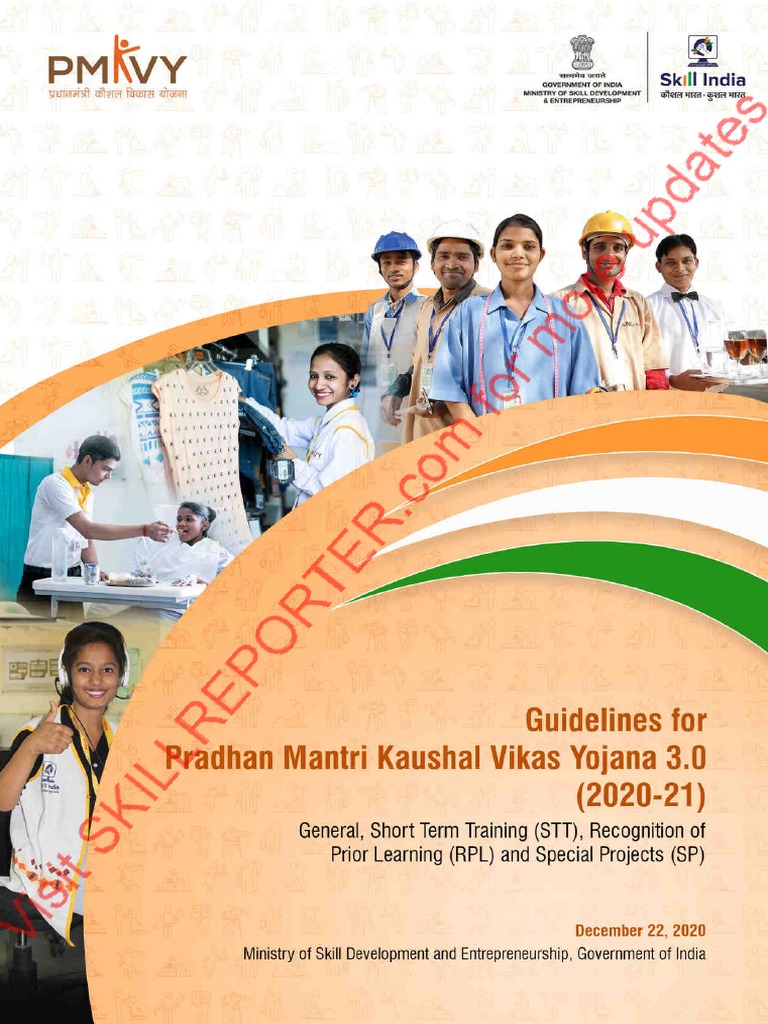 PMKVY 3.0 Skill India Mission Skills Development Ministry Guideline ...