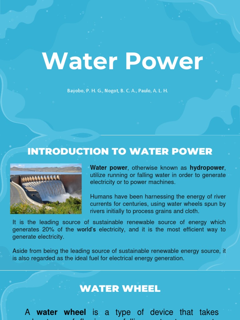 Water Power | Download Free PDF | Turbine | Hydropower