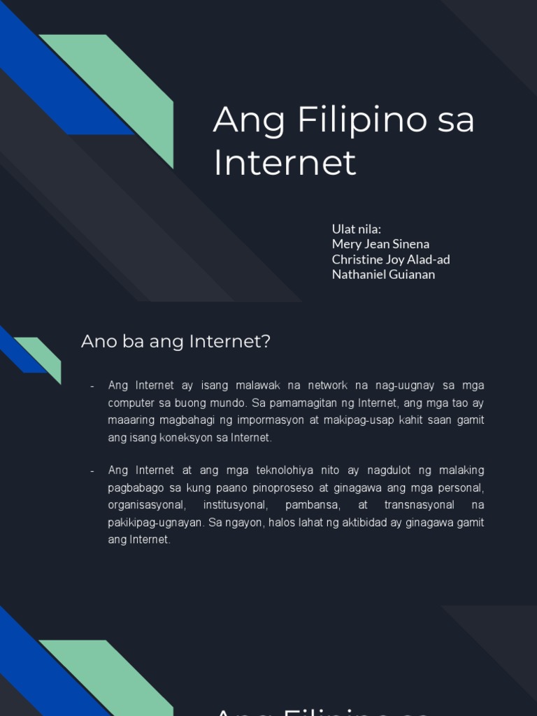 Ang Filipino Sa Internet Report Fil151 | PDF