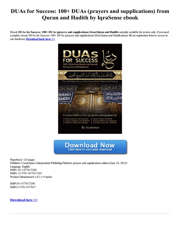 Duas For Success: 100+ Duas (Prayers and Supplications) From Quran and Hadith by Iqrasense Ebook ...