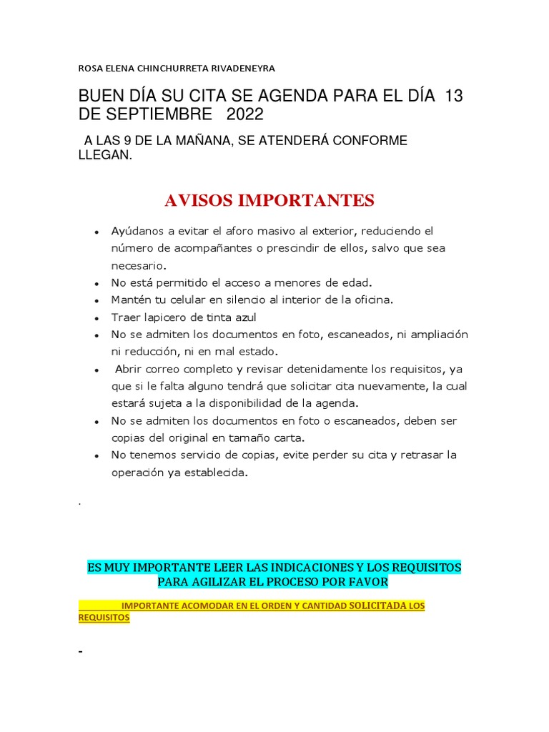 Rosa Elena Chinchurreta Rivadeneyra - Docx Cita | PDF