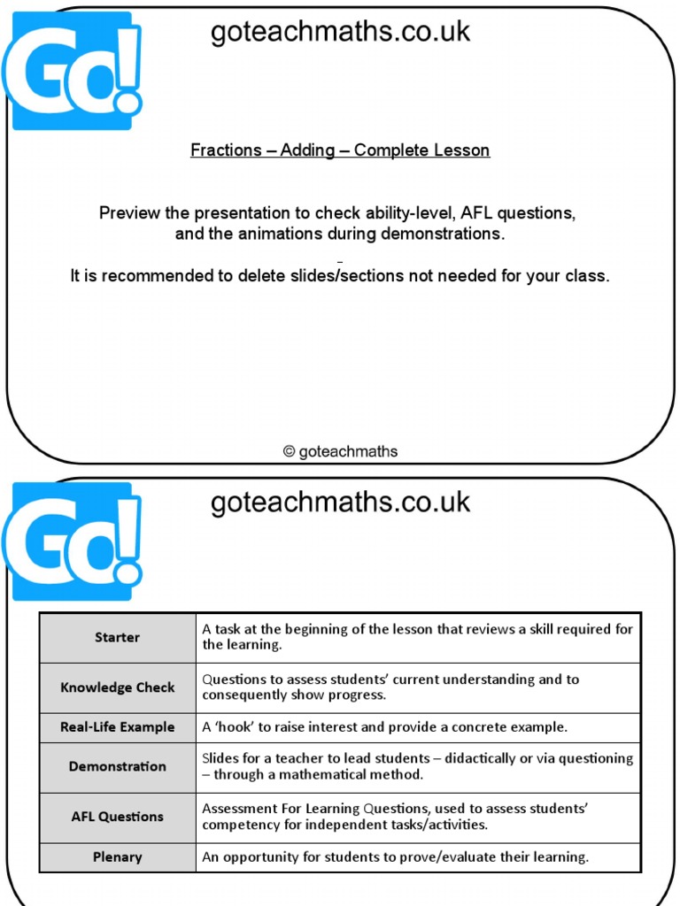 Fractions Adding Complete Lesson | PDF | Numbers | Science