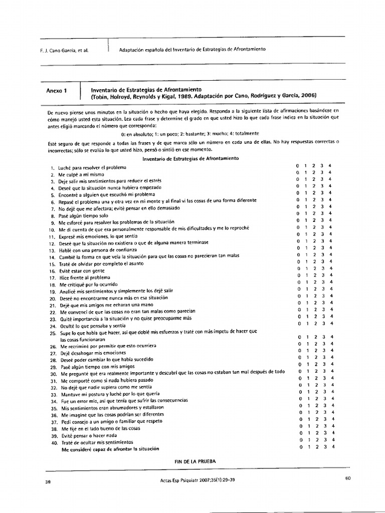 Estrategias de Afrontamiento | PDF