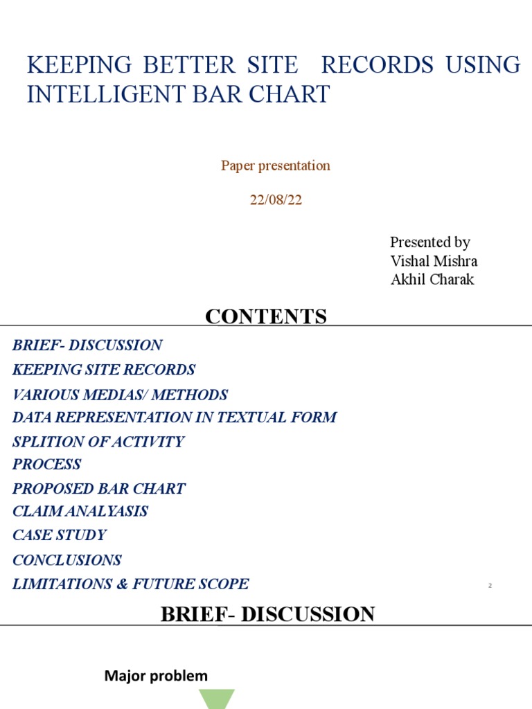 Updated - Keeping Better Site Records Using Intelligent Bar Chart (2801 ...