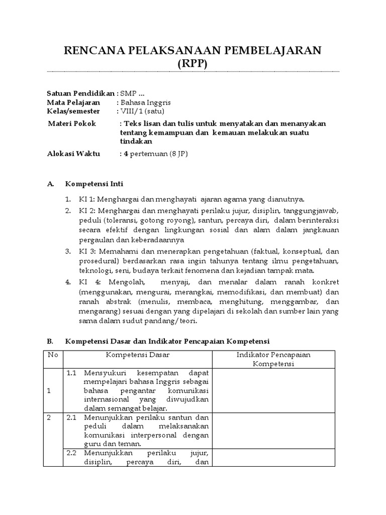 (Unit 4) RPP YOU CAN DO IT | PDF