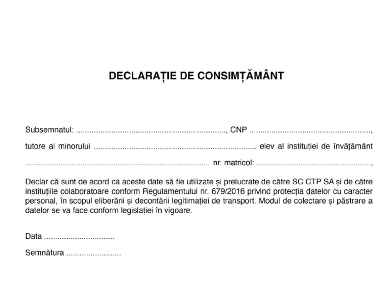 Declaratie Consimtamant | PDF