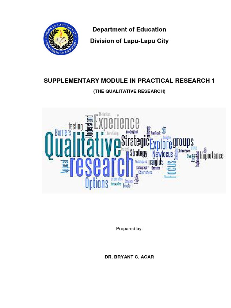 Supplementary Module in Practical Research1 Gr11 | Download Free PDF ...