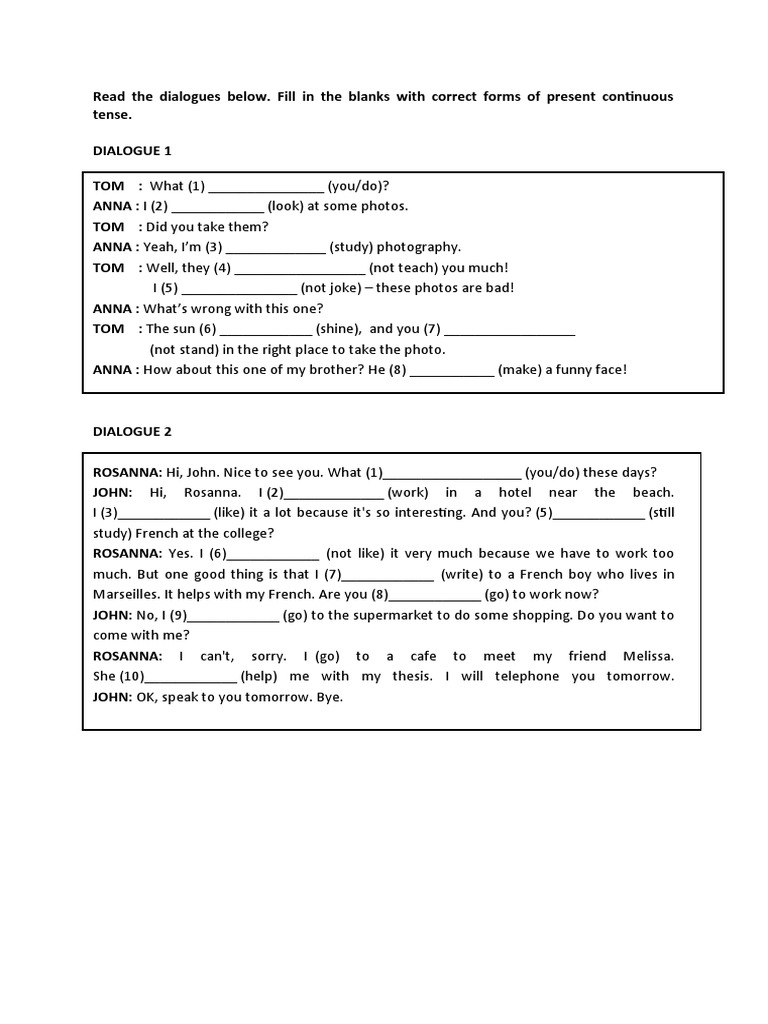 Read The Dialogues Below | PDF