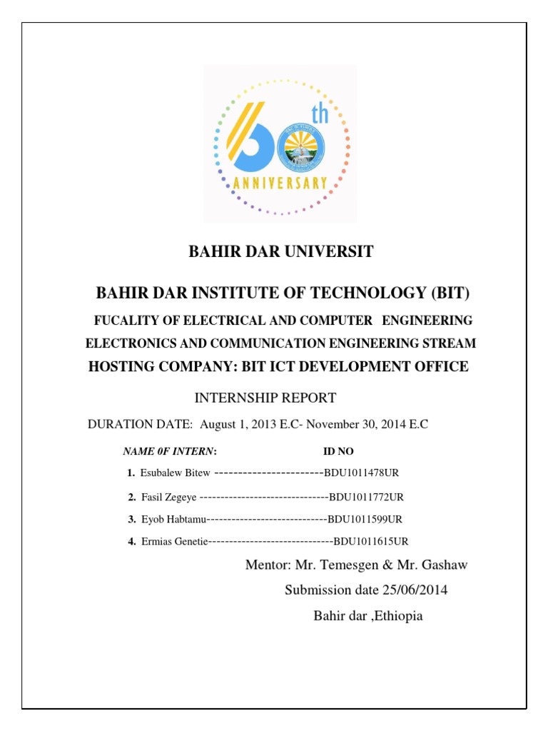 Bahir Dar Universit Bahir Dar Institute of Technology (Bit) : Hosting ...