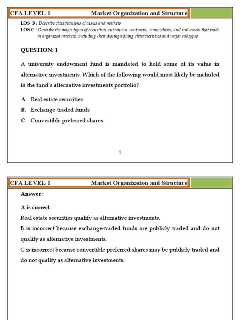 Cfa L 1 Equity SS 13 - CH 1 - Review - Question Solving | PDF | Margin (Finance) | Order (Exchange)