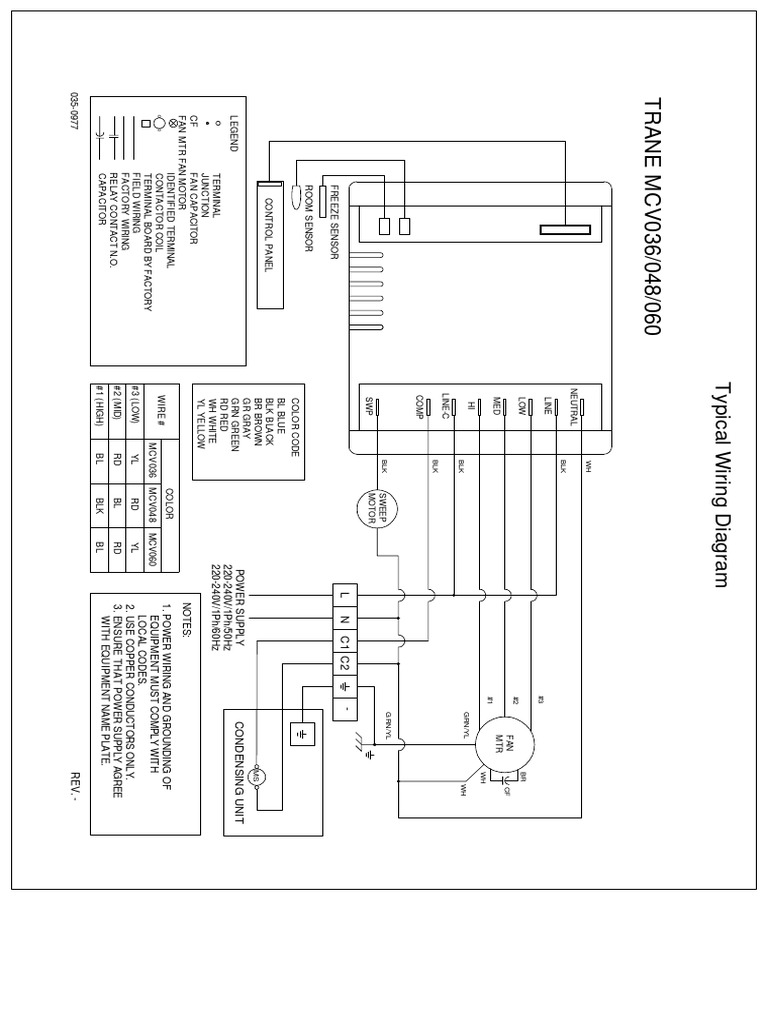 Trane MCV Wiring Diagram Overview | PDF | Electrical Wiring | Power ...