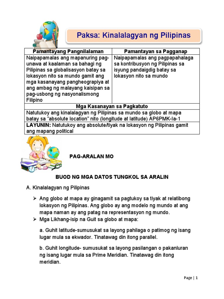 Quarter 1 Modyul Sa Araling Panlipunan 6 | PDF