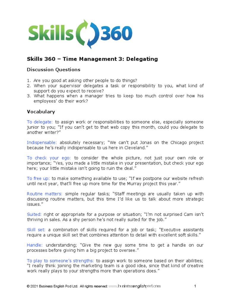 360.86 Time Management 3 | PDF