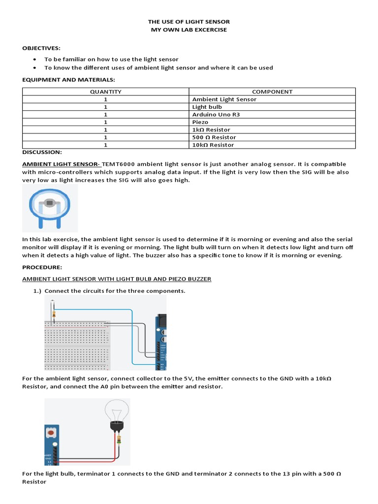 The Use of Light Sensor | PDF | Sensor | Resistor