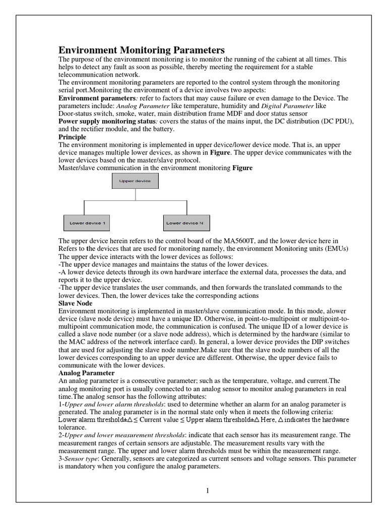 Environmental Monitoring Parameters Overview | PDF | Rectifier | Sensor