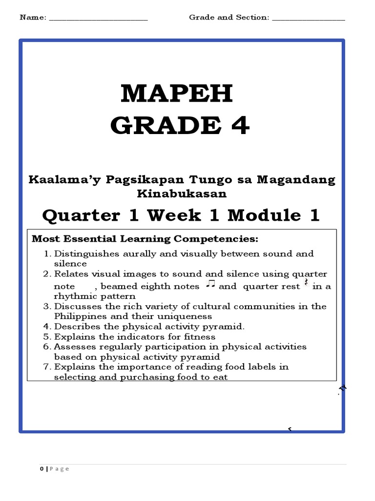 Mapeh W1 | PDF