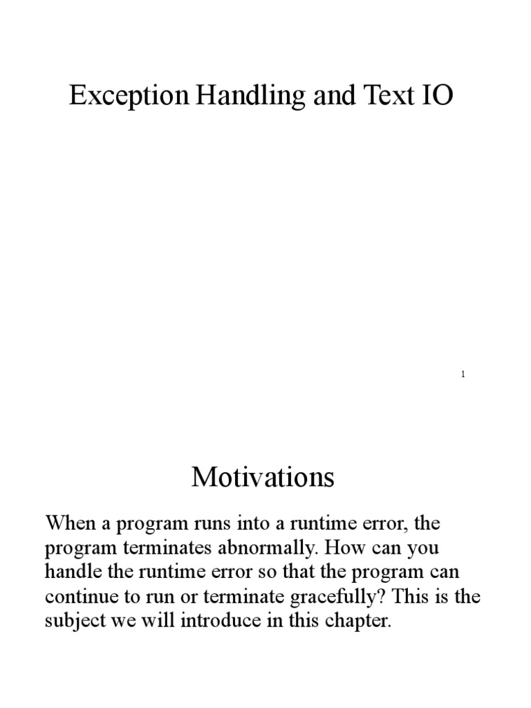 L5 Exception Handling And Text Io Pdf Class Computer Programming Computer File