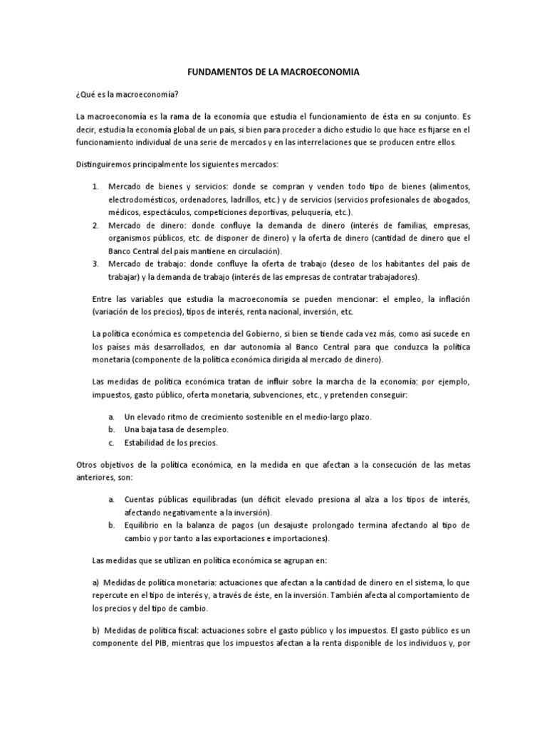 Fundamentos de La Macroeconomia | PDF | Inflación | Producto Interno Bruto