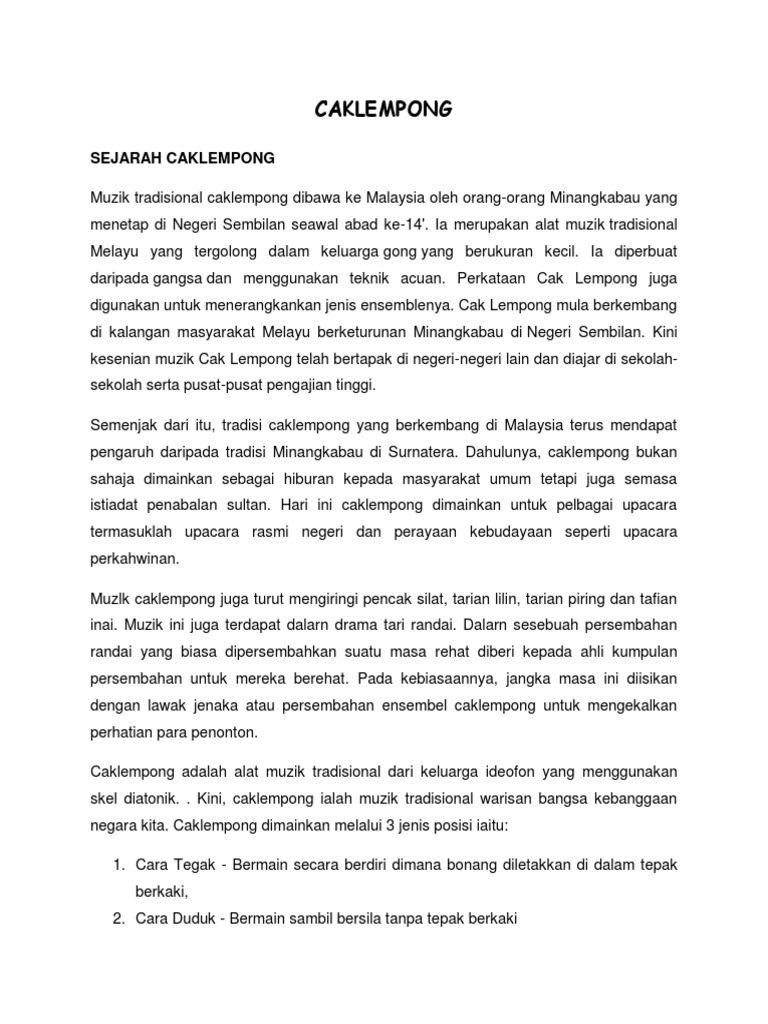 Caklempong | PDF