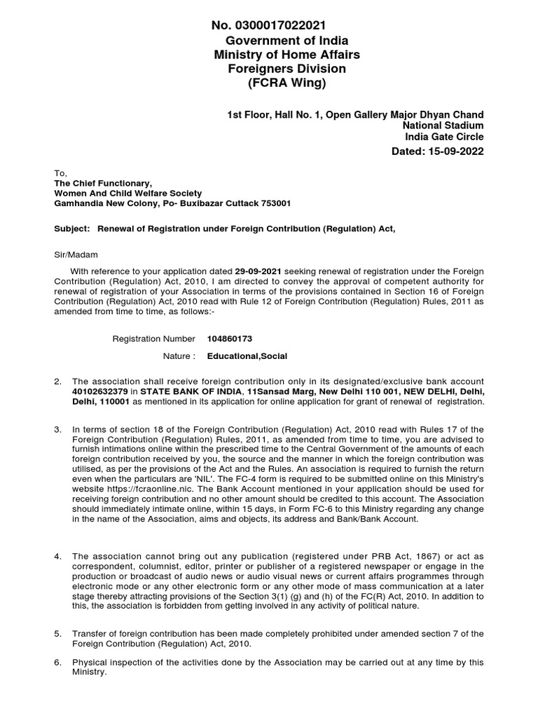 FCRA-Renewal Certificate | Download Free PDF | Justice | Crime & Violence