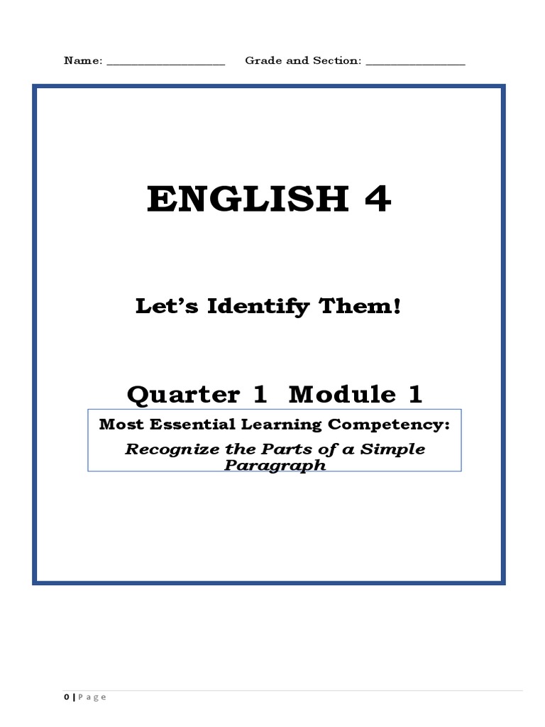 English W1 | PDF | Paragraph | Sentence (Linguistics)