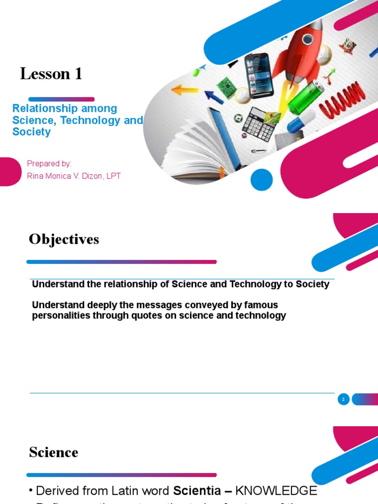 Lesson 1: Relationship Among Science, Technology and Society | PDF ...
