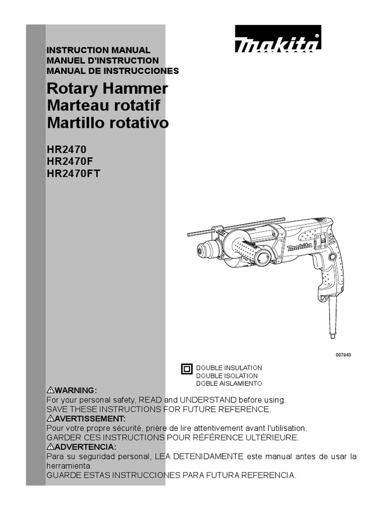 MANUAL Rotomartillo HR2470 | PDF | Drill | Trigger (Firearms)