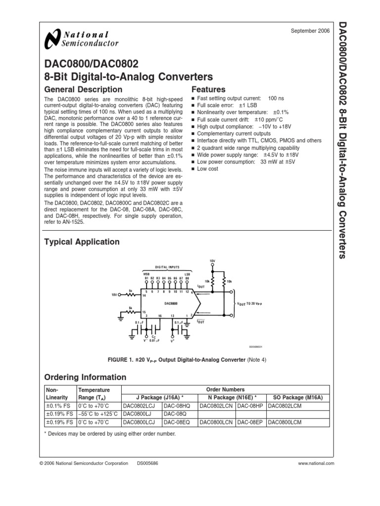 DAC0800 | PDF