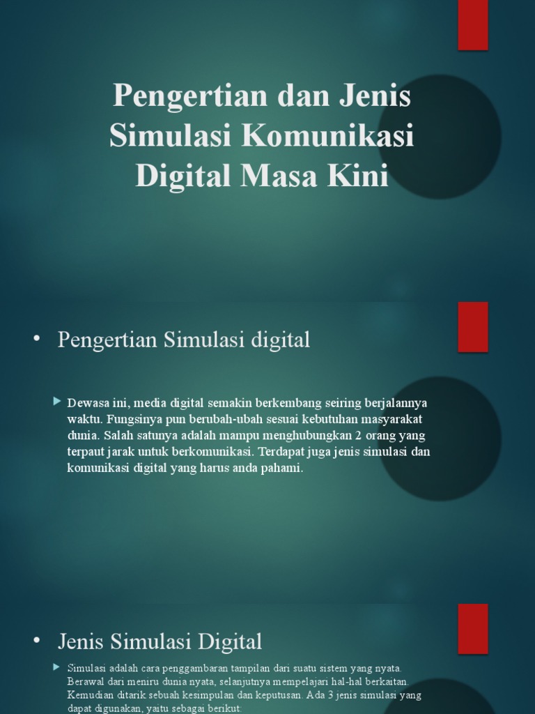 Pengertian Dan Jenis Simulasi Komunikasi Digital Masa Kini | PDF