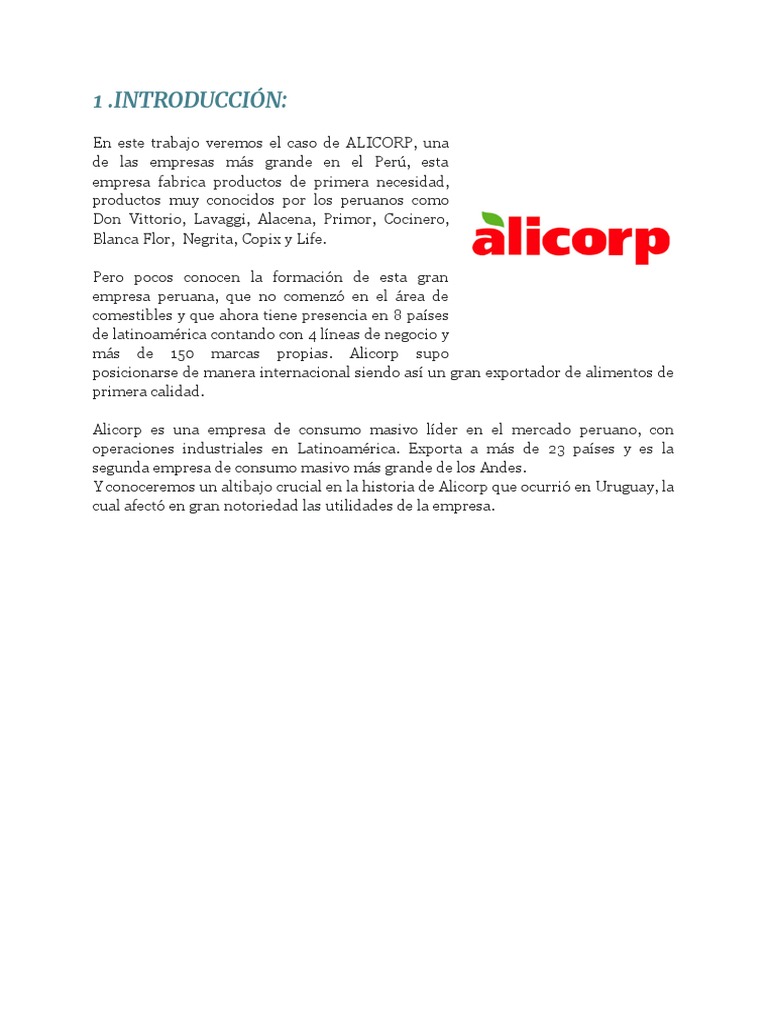 Alicorp Grupo 3 | PDF | Business | Sociedad