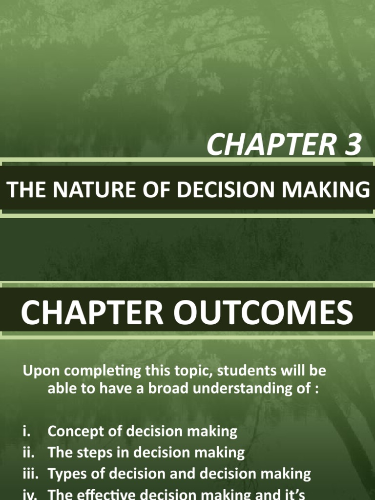 Chapter 3 - The Nature of Decision Making | PDF | Decision Making ...