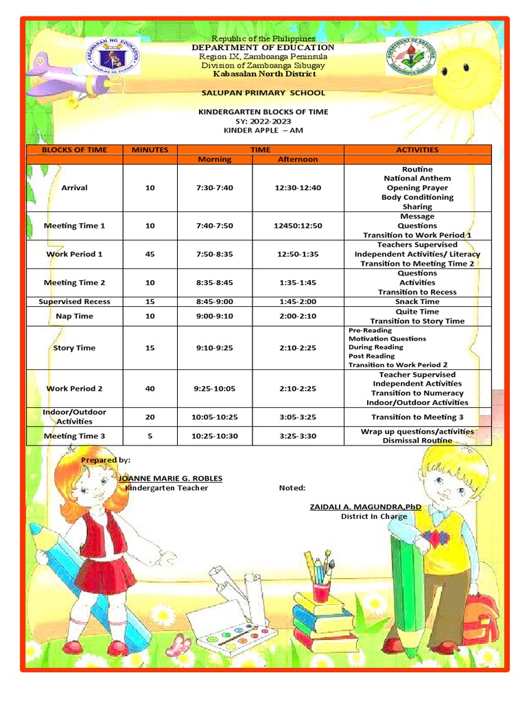 Class Program Kinder | Download Free PDF | Behavior Modification ...