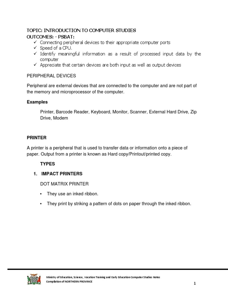 GRADE 9 COMPUTER STUDIES NOTES | PDF | Computer Virus | Computer Keyboard