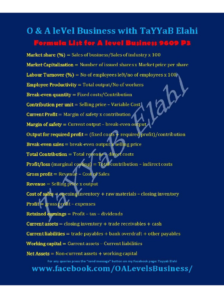 Formula List AL - TaYYaB Elahi | PDF