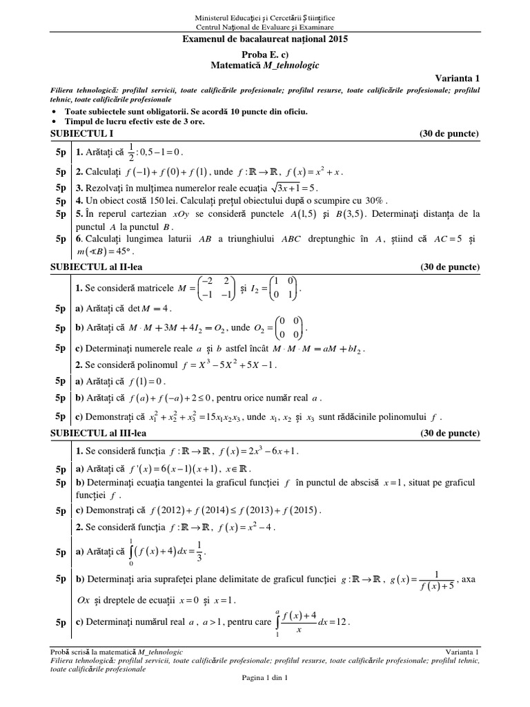 Examen BAC | PDF