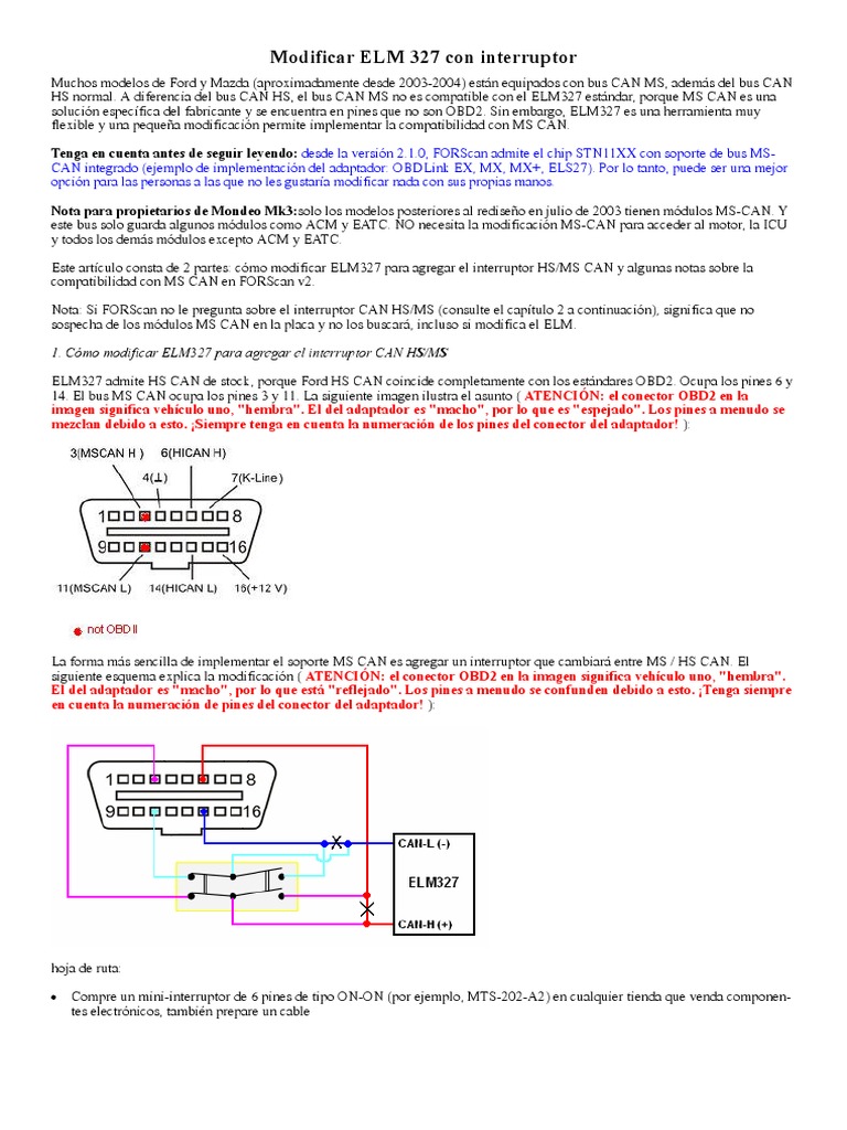 Modificar ELM 327 Con Interruptor | PDF | Sistema de freno antibloqueo ...