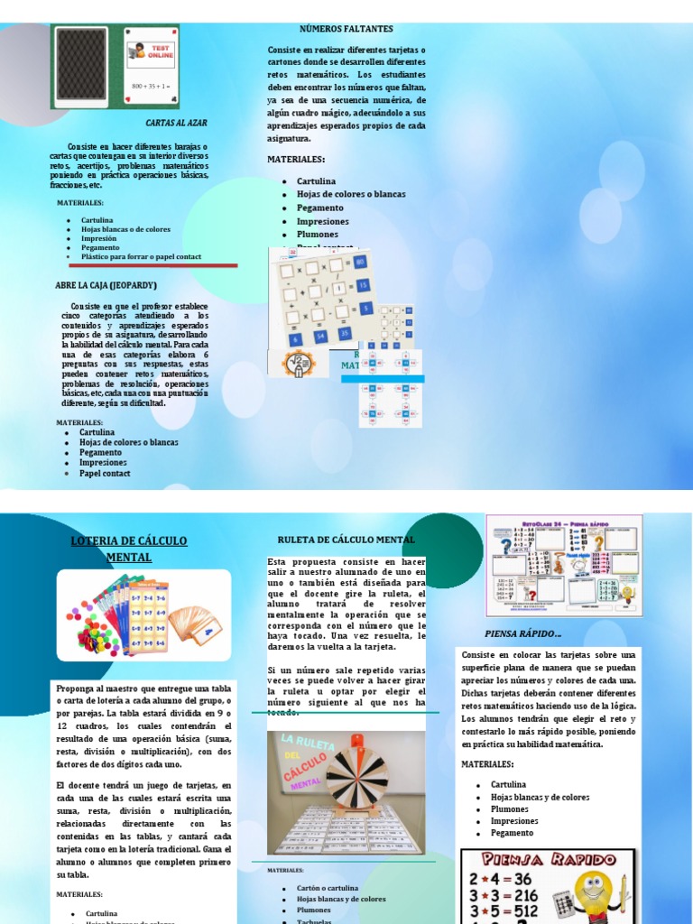 Trípticos de Juegos | PDF