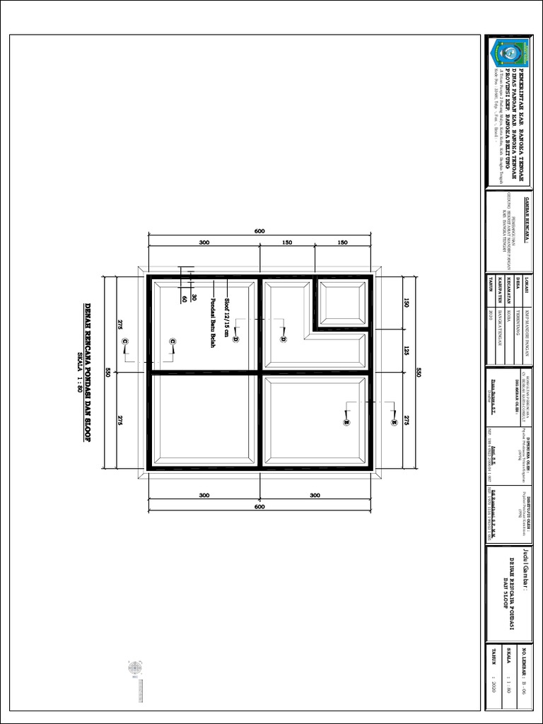 B-06. Denah Rencana Pondasi Dan Sloof | PDF
