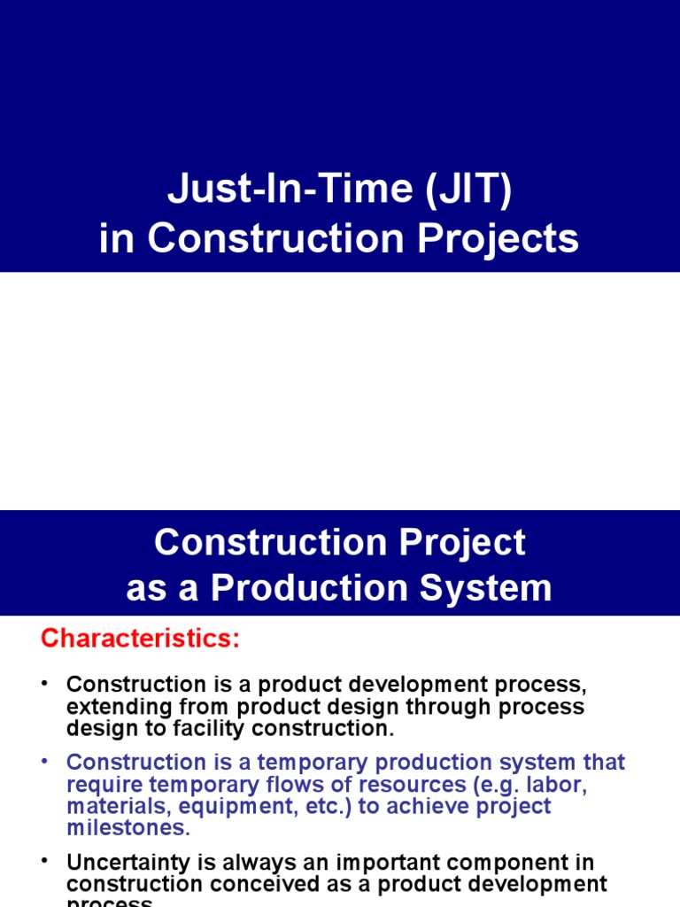 Just-In-Time Delivery in Construction | PDF | Lean Manufacturing ...