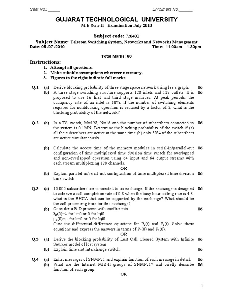 Telecom Switching System Networks and Networks Management | PDF ...