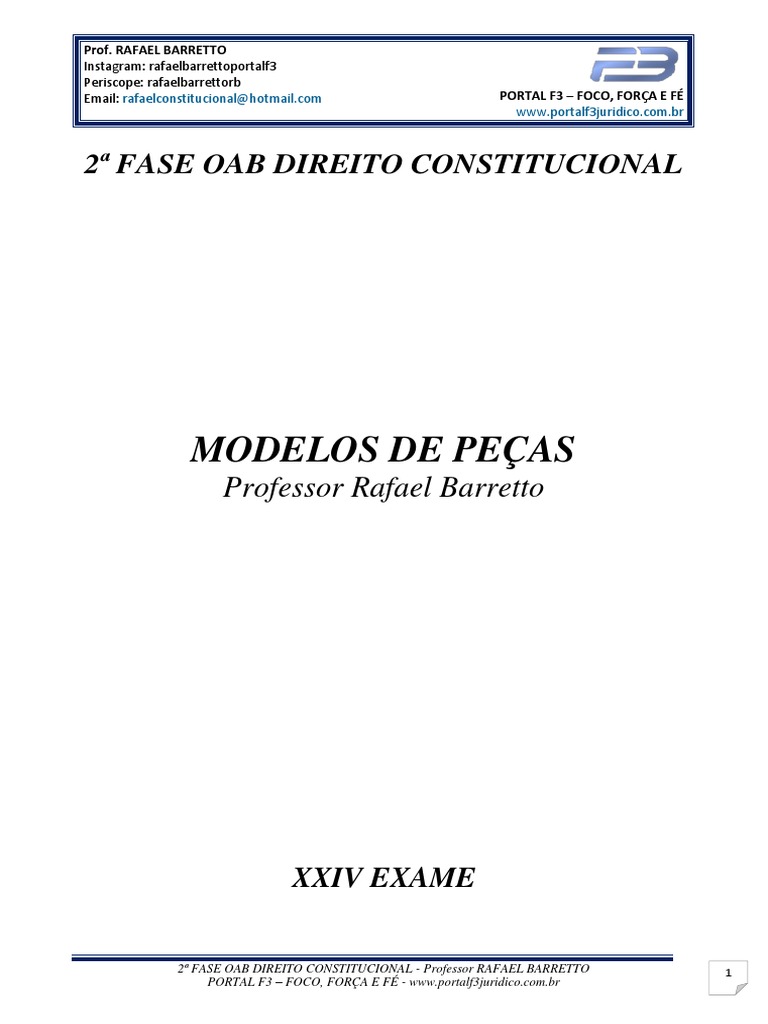 11 - Modelos de PEÇAS | PDF | Mandamus | Advogado