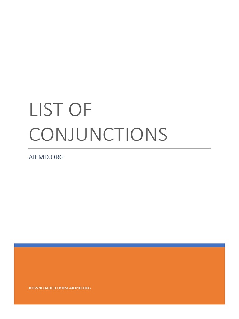 List of Conjunctions | PDF