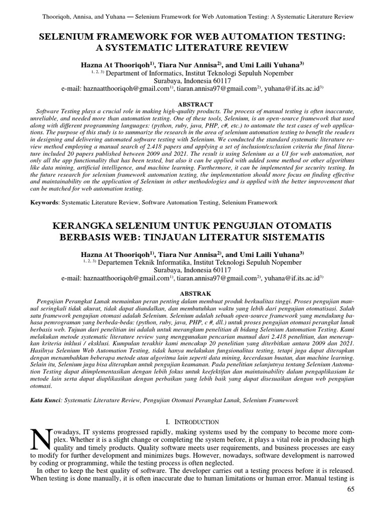 Selenium Framework For Web Automation Testing Pdf Selenium Software Software Testing 