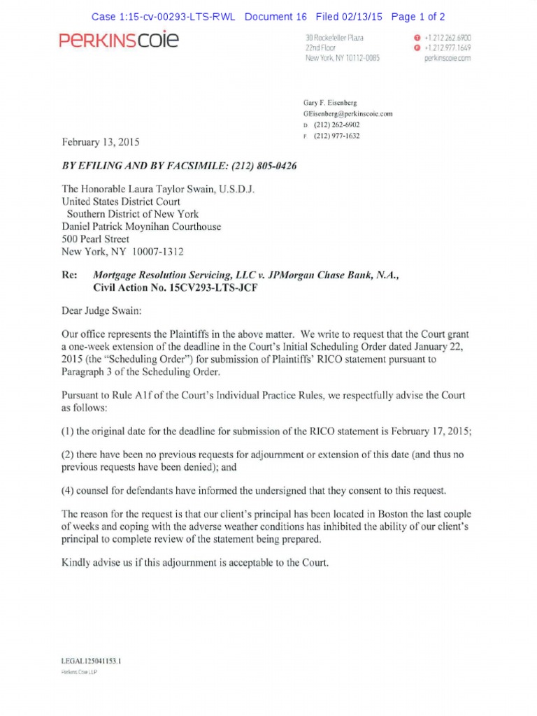 16 LETTER MOTION For Extension of Time | PDF | Law Of The United States ...