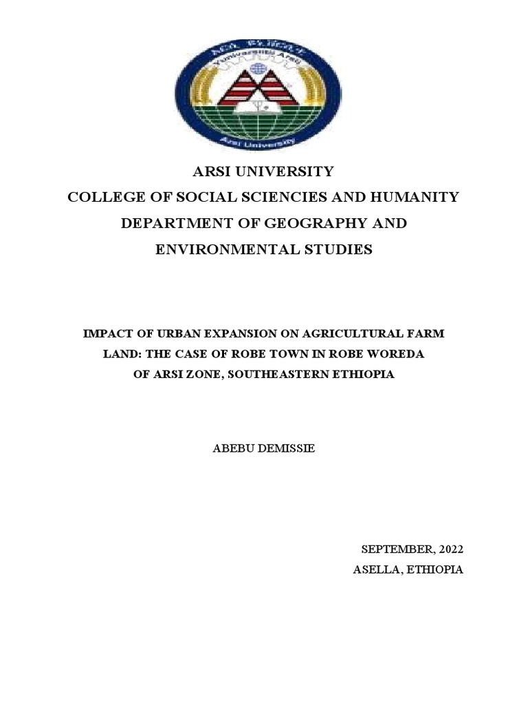 Abebu Demisse-Thesis Revised | PDF | Urban Sprawl | Urbanization