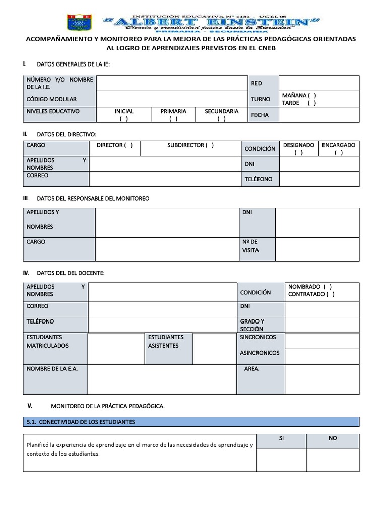 Ficha de Monitoreo | PDF | Maestros | Aprendizaje