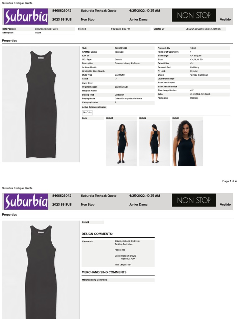 846SS23042-Suburbia Techpak Quote-En | PDF | Clothing | Softlines (Retail)