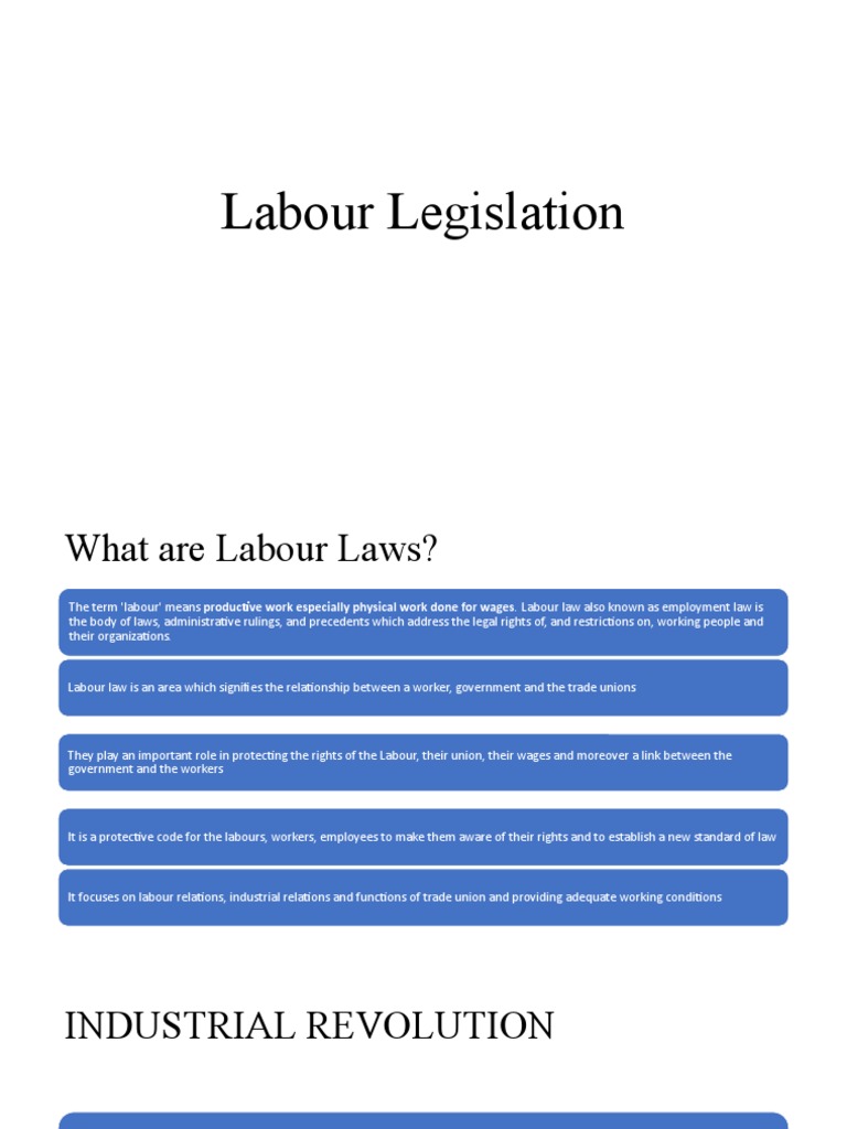 Labour Legislation and Industrial Revolution | PDF | Labour Law ...