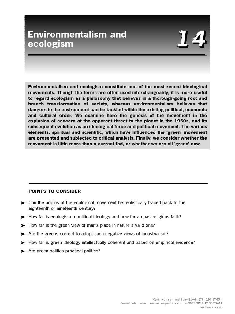 Environmentalism And Ecologism Download Free Pdf Environmentalism