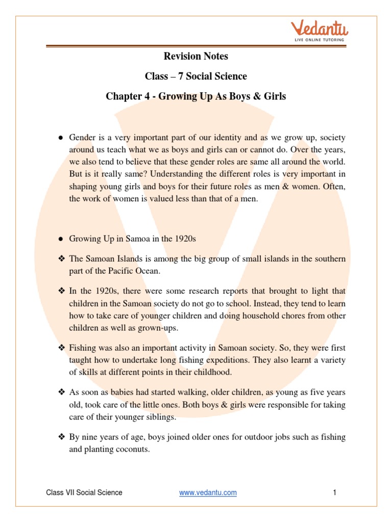 CBSE Class 7 Political Science (Civics) Chapter 4 Notes - Growing Up As ...